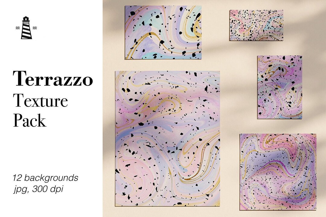 Terrazzo Texture Pack, Terrazzo Digital Papers, Modern Stone ...