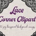 Lace Corner Clip Art, Black Corner Borders, Black Lace Clipart, Border ...