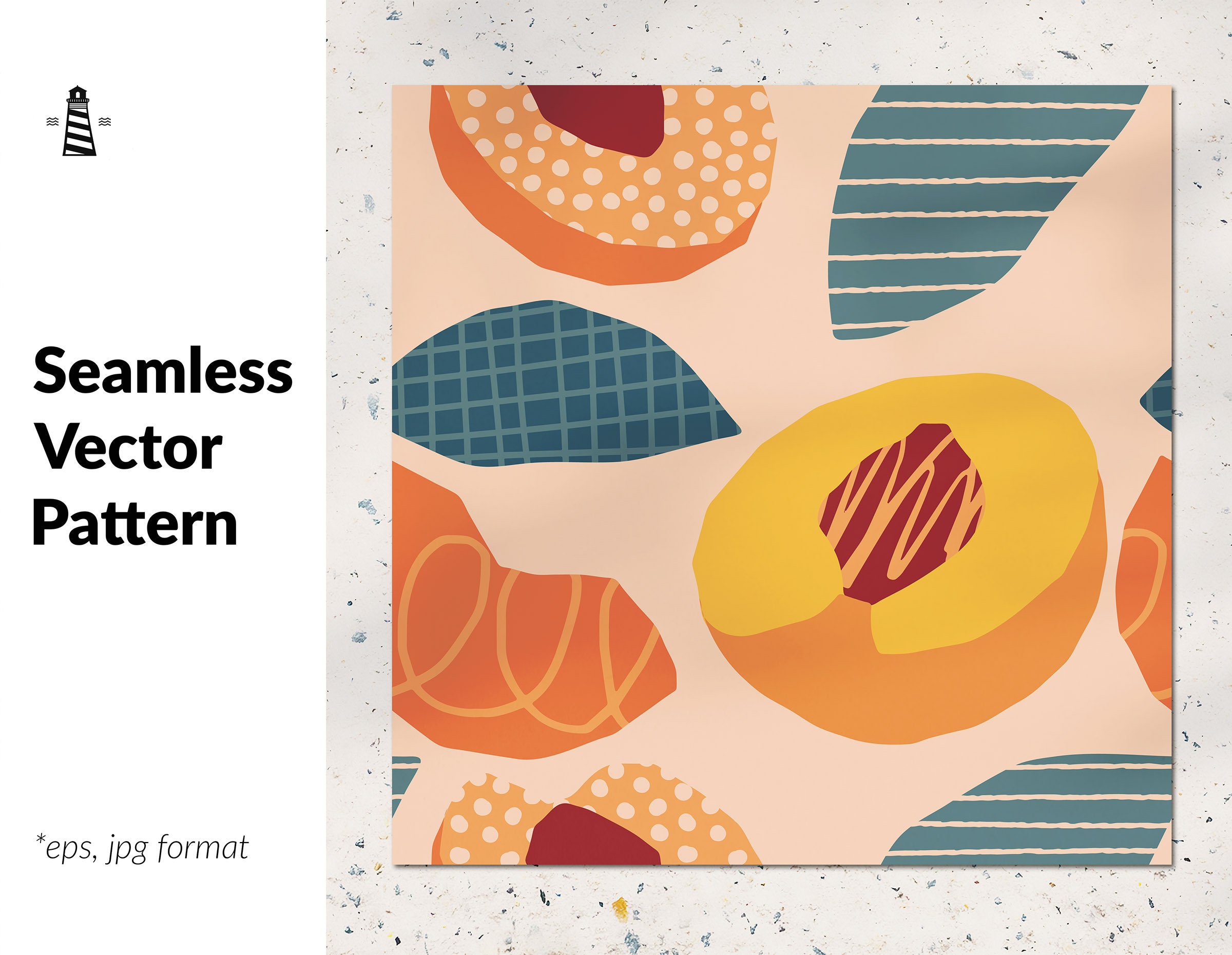 Abstract Peaches Seamless Pattern Vector Background With - Etsy UK