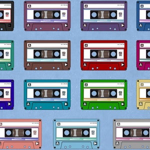 Audio Cassette Clipart, Vintage Cassette Tape, Audio Tapes Clipart, 80 ...