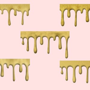 Dripping Gold Overlays, Dripping Gold Clipart, Molten Gold Drips, 10 ...
