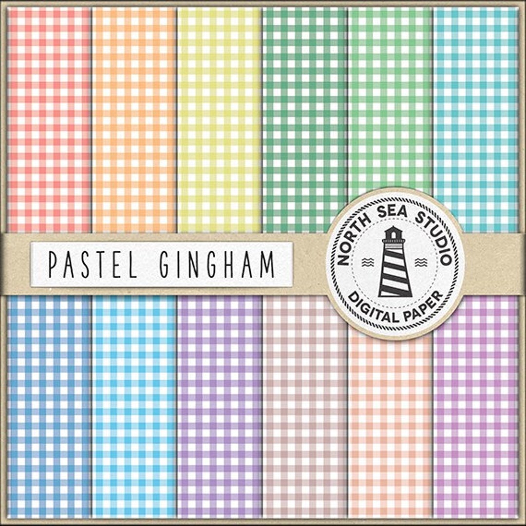 Perfect Picnic | Gingham Digital Paper Pack | Pastel Gingham Paper ...