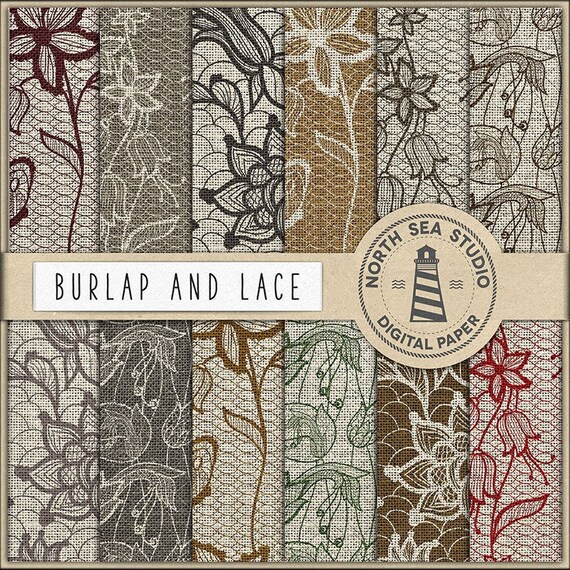 Burlap Lace Wallpaper Background Burlap Lace Stock Illustrations