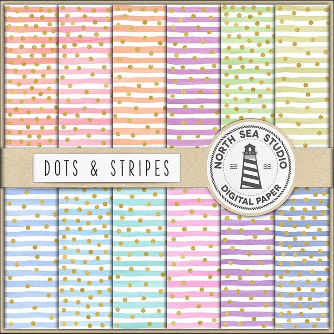 Watercolor Digital Paper, Digital Scrapbook Paper With Gold Confetti ...