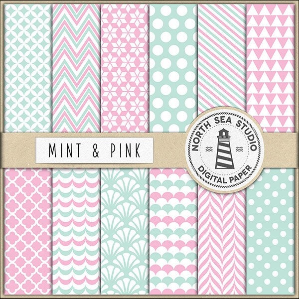 Pink and Mint - Etsy