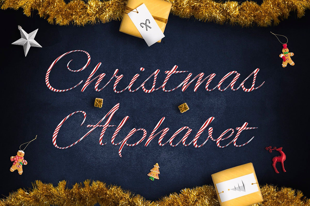 Candy Stripe Alphabet Clipart Christmas Candy Png Letters and - Etsy