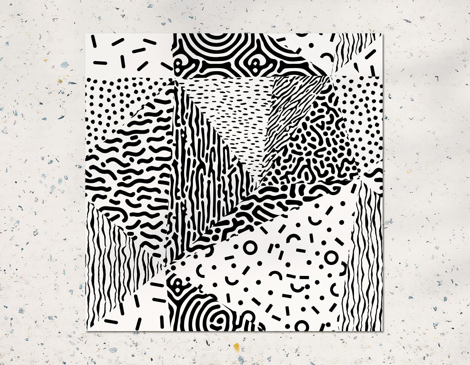 Minimal B&w Pattern Vector Background With Organic Forms - Etsy