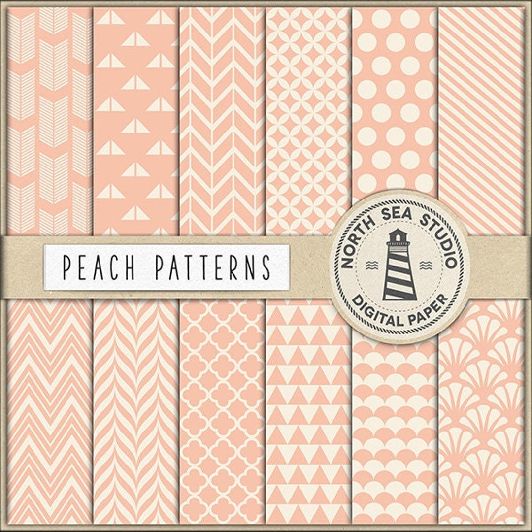 Peach Digital Paper Peach Paper Peach Backgrounds Digital Scrapbooking ...