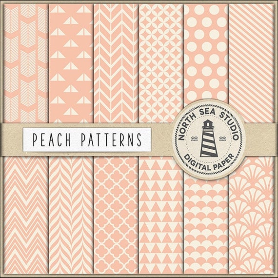 Peach Digital Paper Peach Paper Peach Backgrounds Digital | Etsy