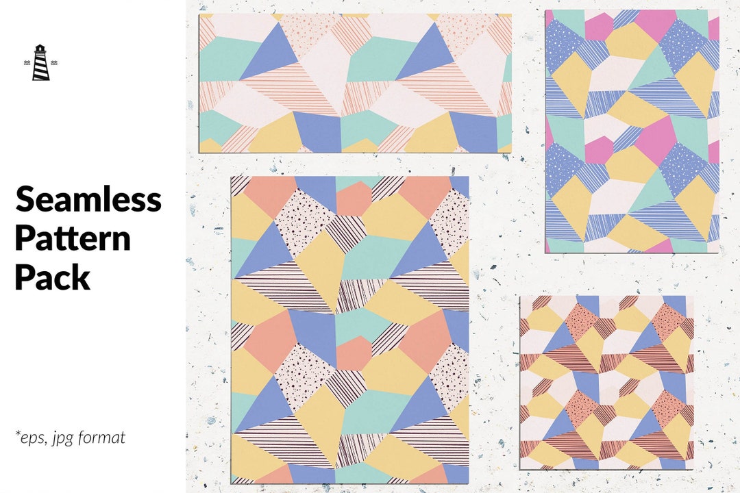 Patch Digital Paper, Vector Backgrounds With Abstract Shapes and Forms ...