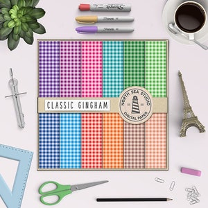 Picnic Digital Paper Gingham Digital Paper Gingham Paper Checked ...