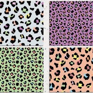 Digital Paper With Leopard Skin, Endless Colorful Backgrounds, Abstract ...