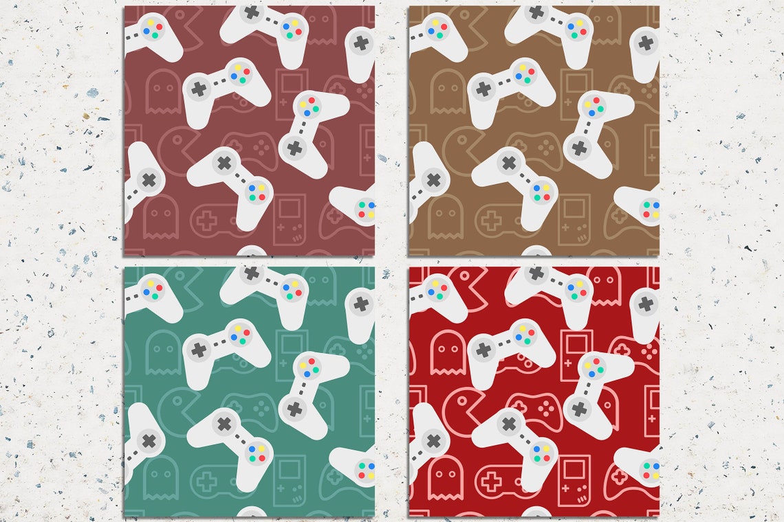 Video Game Controller Digital Paper Tumbler Designs Joystick | Etsy