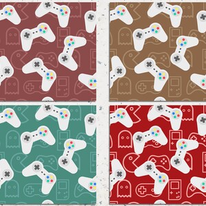 Video Game Controller Digital Paper, Tumbler Designs, Joystick Vector ...