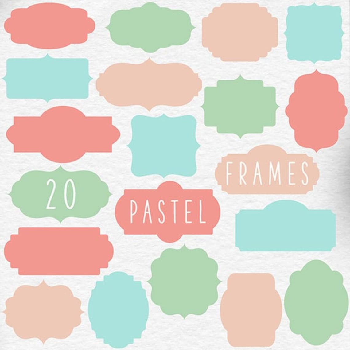 Digital Borders Clipart Border Clip Art Pastel Frames Colorful - Etsy