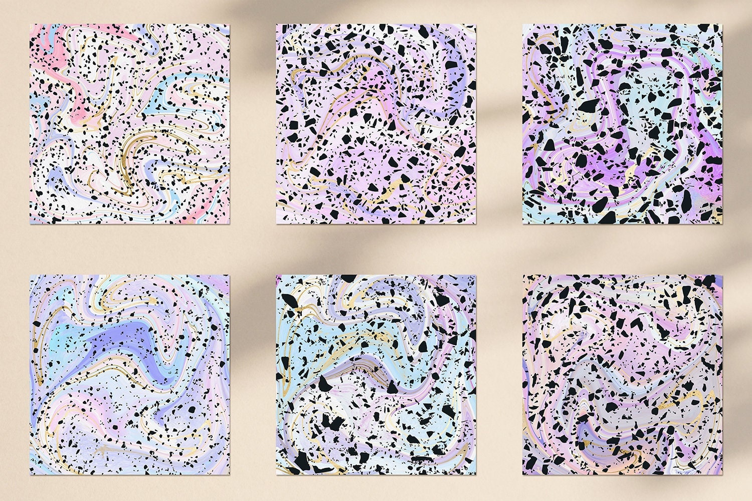 Terrazzo Texture Pack, Terrazzo Digital Papers, Modern Stone ...