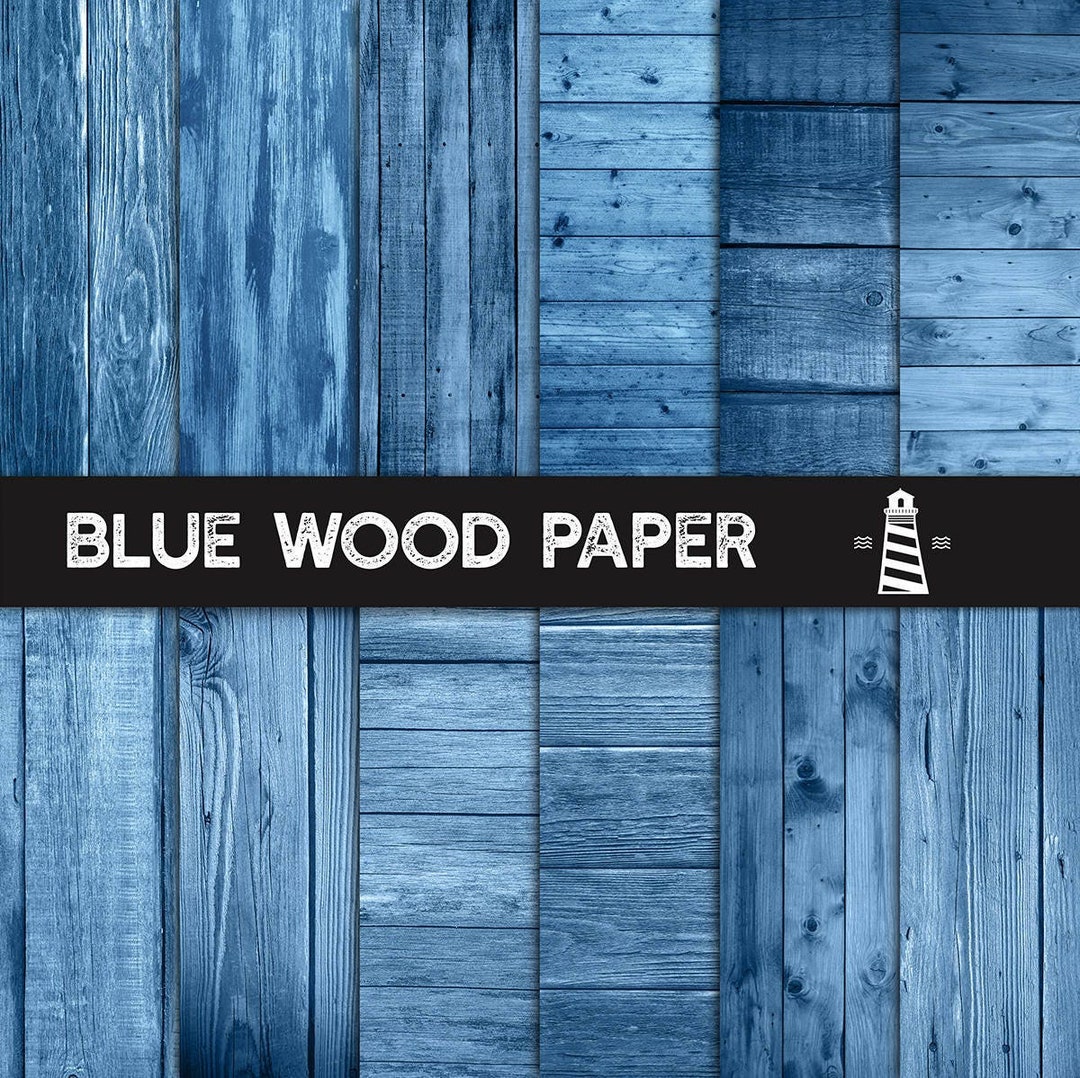 Blue Wood Paper, Blue Wood Textures, Blue Rustic Wood Planks, 12x12 ...