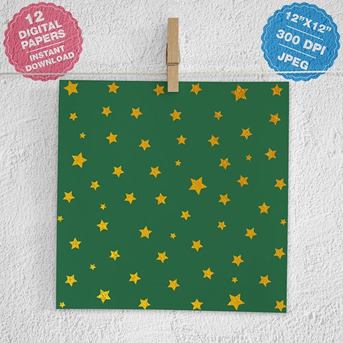 Gold Foil Digital Paper Pack Scrapbook Paper Printable - Etsy