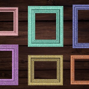 Glitter Photo Frames, Glitter Frame Clipart, Shiny Picture Frames ...