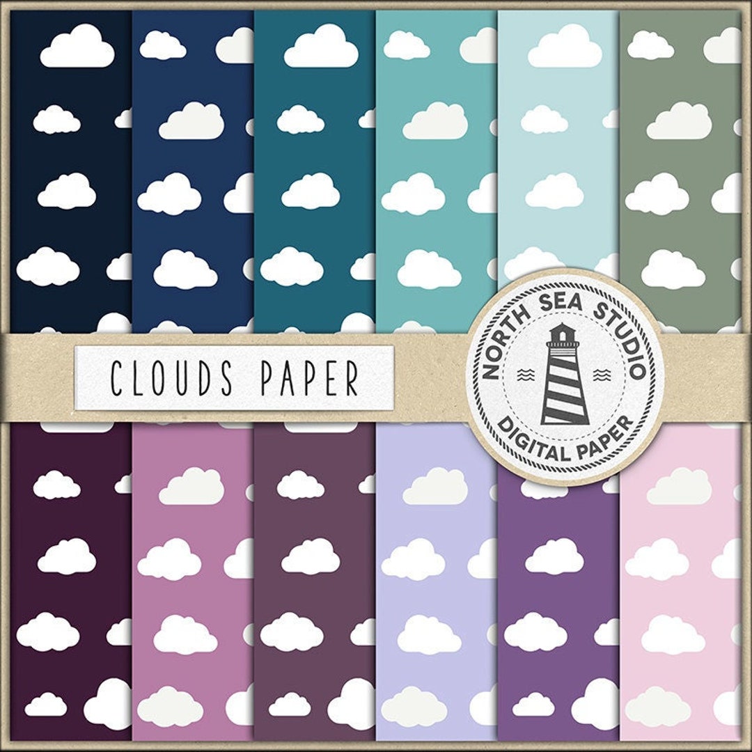 Dream On, Clouds Digital Paper, Clouds Backgrounds, Cloudy Skies, for ...