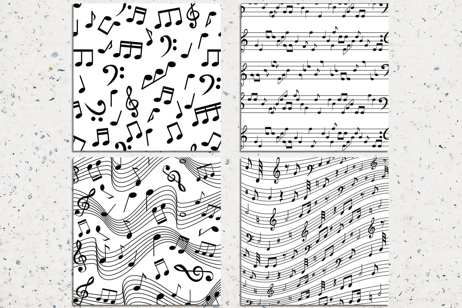 Music Digital Paper, SVG Music Sheet Patterns, Music Overlays, Music ...