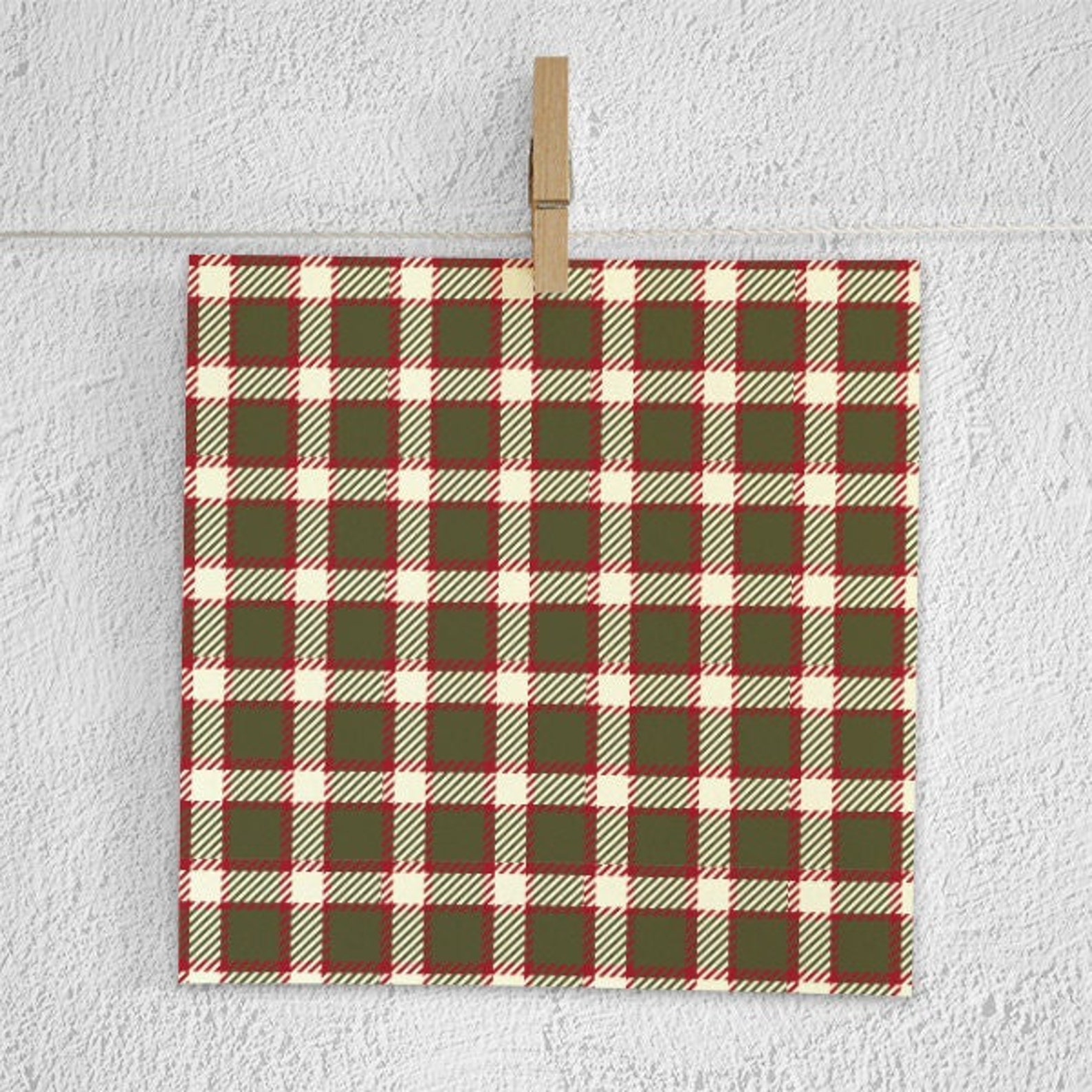 Christmas Plaid Digital Paper Pack | Scrapbook Paper | Printable ...