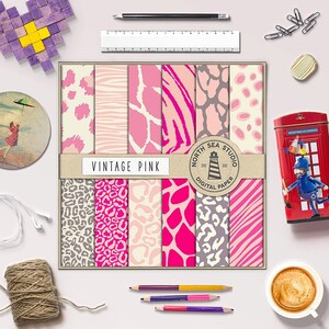 Vintage Safari, Pink Animal Paper, Pink Safari Backgrounds, Animal ...