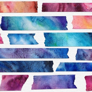 Watercolor Washi Tape, Galaxy Watercolor Tape, Washi Tape Clipart ...