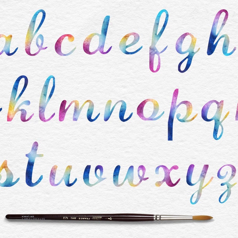 Watercolor Font - Etsy