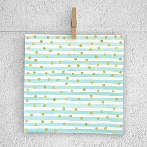 Watercolor Digital Paper, Digital Scrapbook Paper With Gold Confetti ...