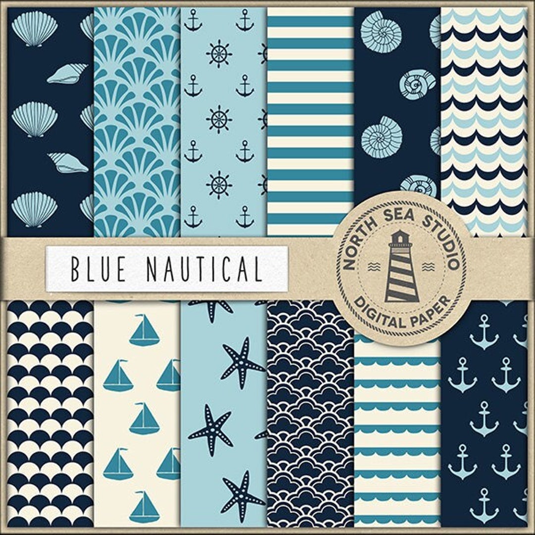 Sea Dream | Nautical Digital Paper Pack | Scrapbook Paper | Printable ...