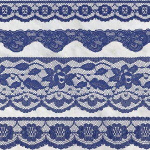 Navy Lace Borders Clipart, Floral Lace Borders, Wedding Digital Borders ...