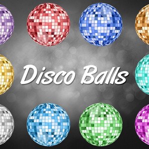 Disco Balls Clipart, Disco Lights, Disco Clipart, Sparkle Disco Balls ...
