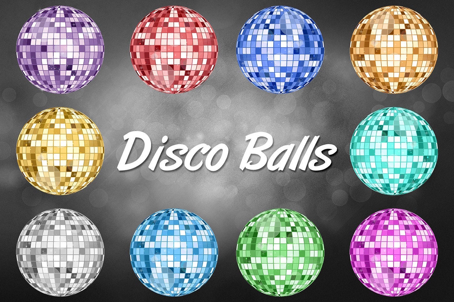 Disco Balls Clipart, Disco Lights, Disco Clipart, Sparkle Disco Balls ...