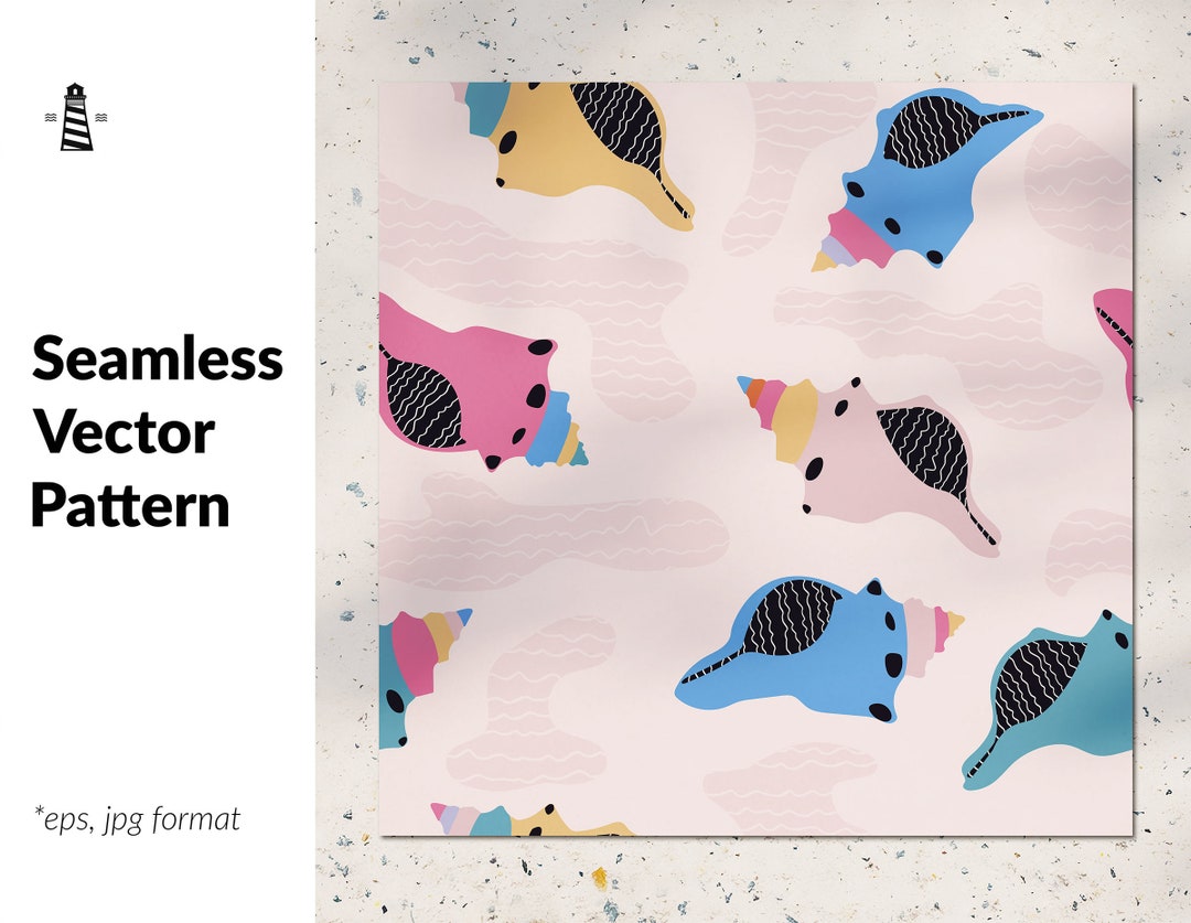 Abstract Shells Seamless Pattern, Vector Background With Colorful ...