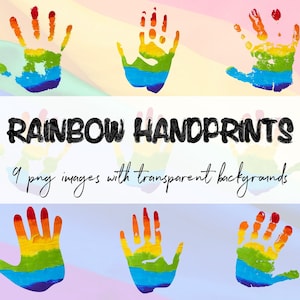 Rainbow Handprint Clipart, Rainbow Colored Hands, Lgbt Pride Clipart ...