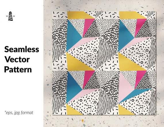 Simple Shapes Pattern Vector Background With Organic Forms - Etsy