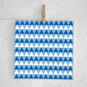 Blue Digital Paper, Blue Patterns, Chevron, Polkadot, Stripes ...