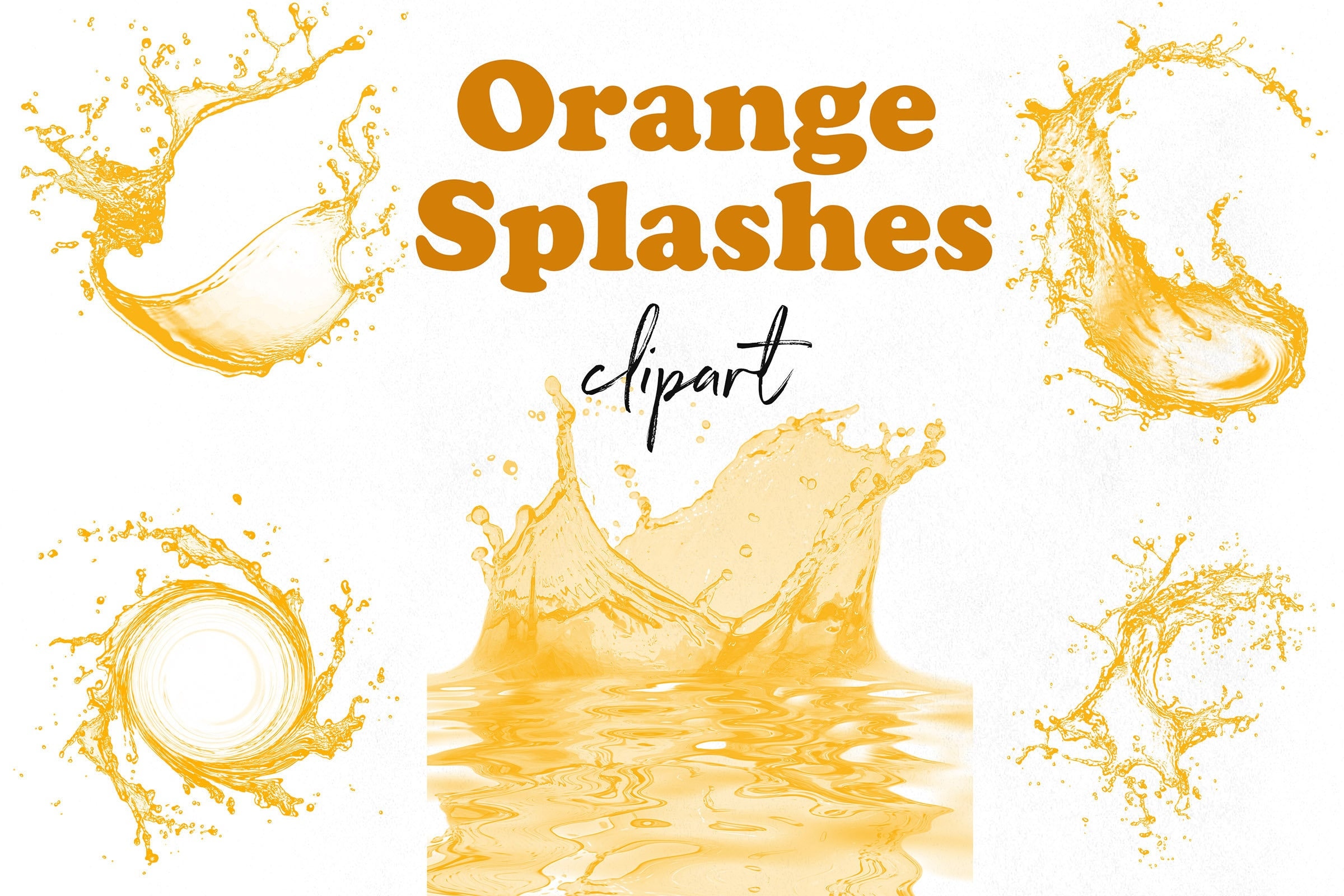 Orange Juice Clipart Splash Overlays Orange Clipart Juice - Etsy
