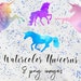 Magical Unicorn, Watercolor Unicorn Graphics, Magical Unicorn Clipart ...