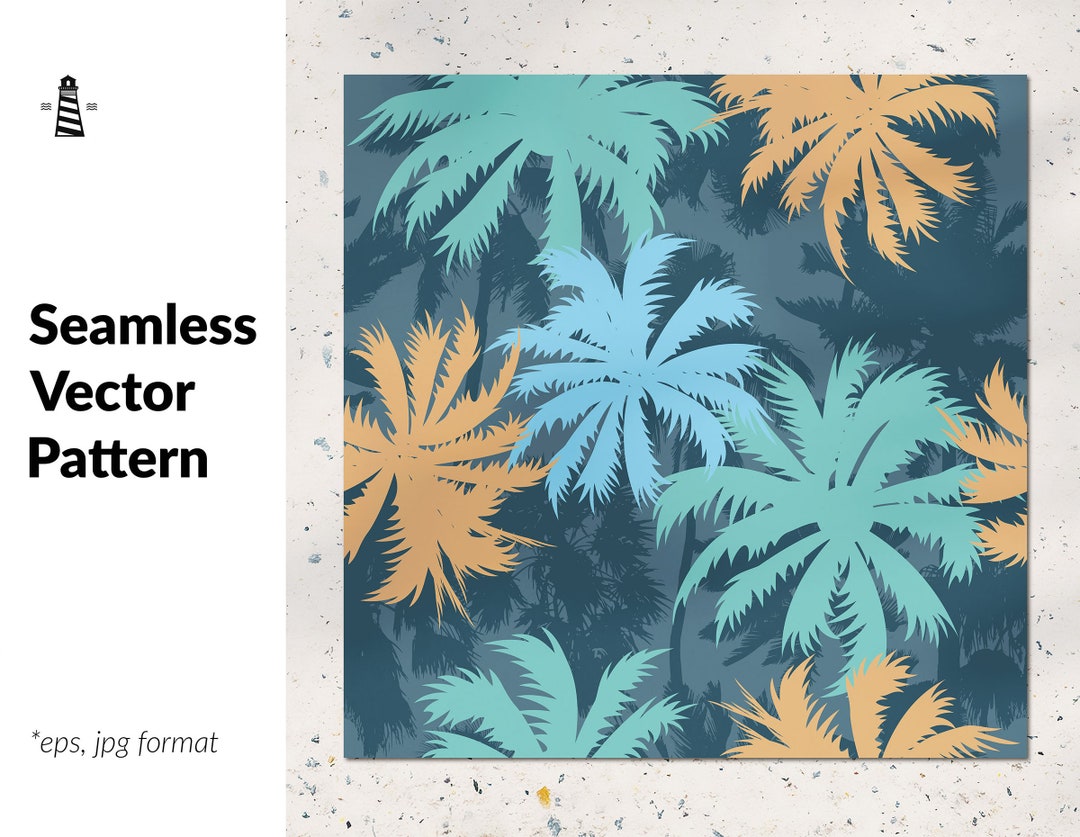 Tropical Palm Tree Seamless Pattern, Vector Background With Exotic ...