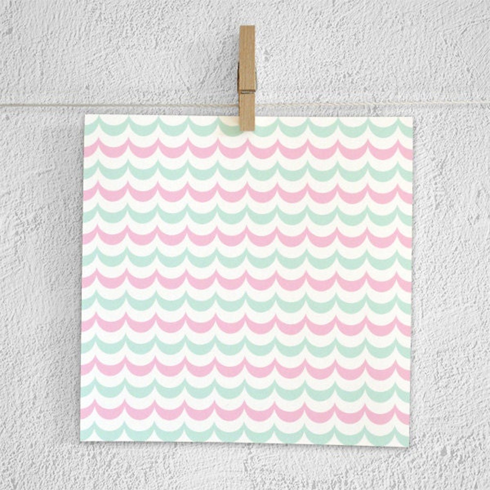 Mint and Pink Digital Paper Pack | Scrapbook Paper | Printable ...