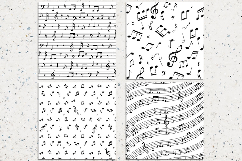 Music Digital Paper, SVG Music Sheet Patterns, Music Overlays, Music ...