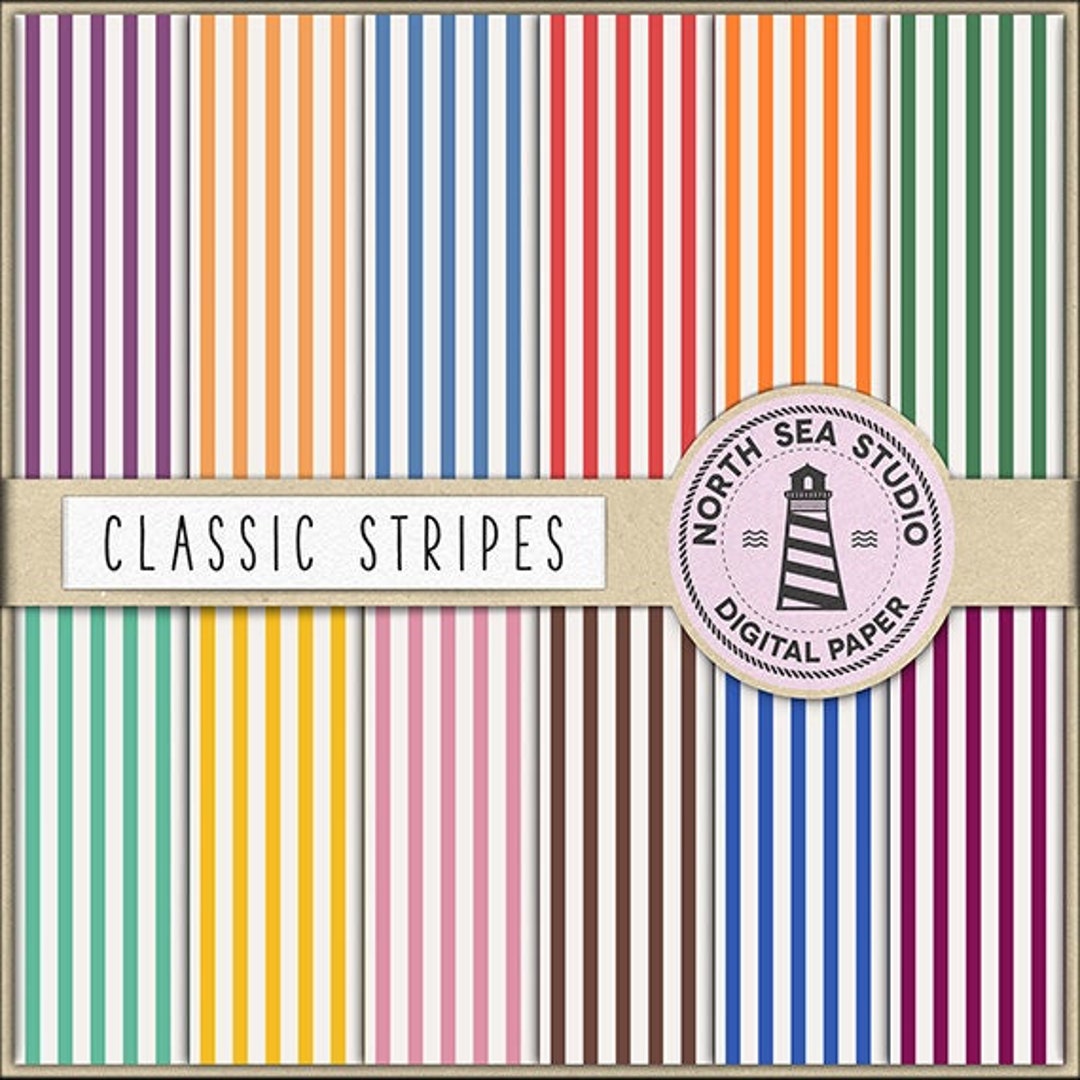 Stripe Digital Paper Pack | Scrapbook Paper | Instagram Post ...