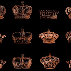 Copper Crown Clipart Copper Crowns Images King Crown Queen | Etsy