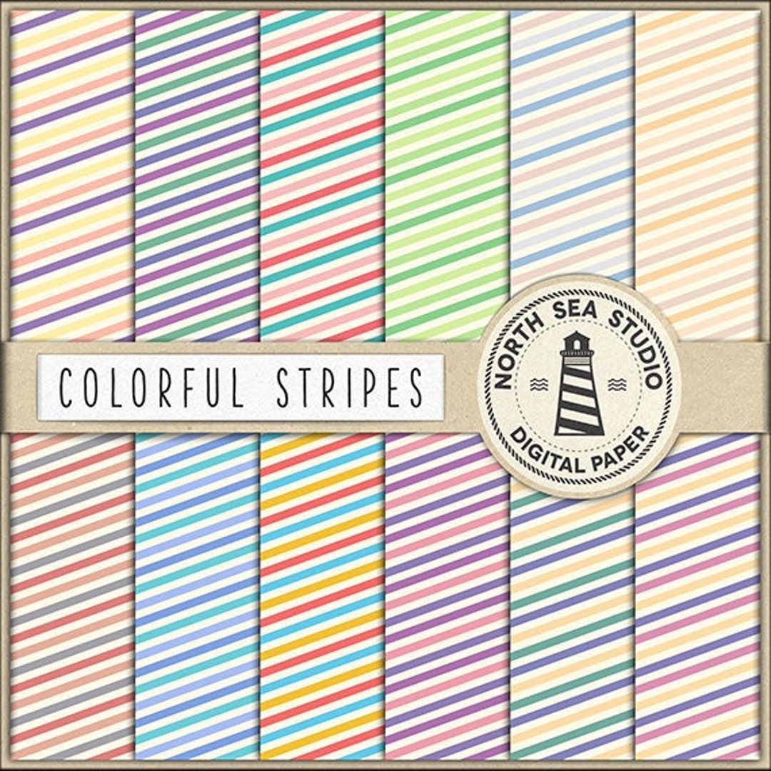 Striped Digital Paper Stripes Paper Striped Backgrounds Digital ...