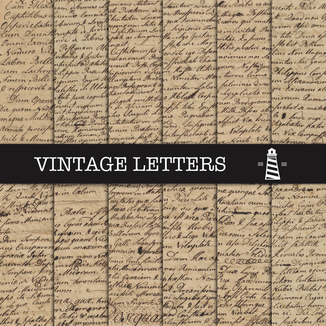 Vintage Letters Digital Paper, Photography Backdrops, Old Handwritten ...