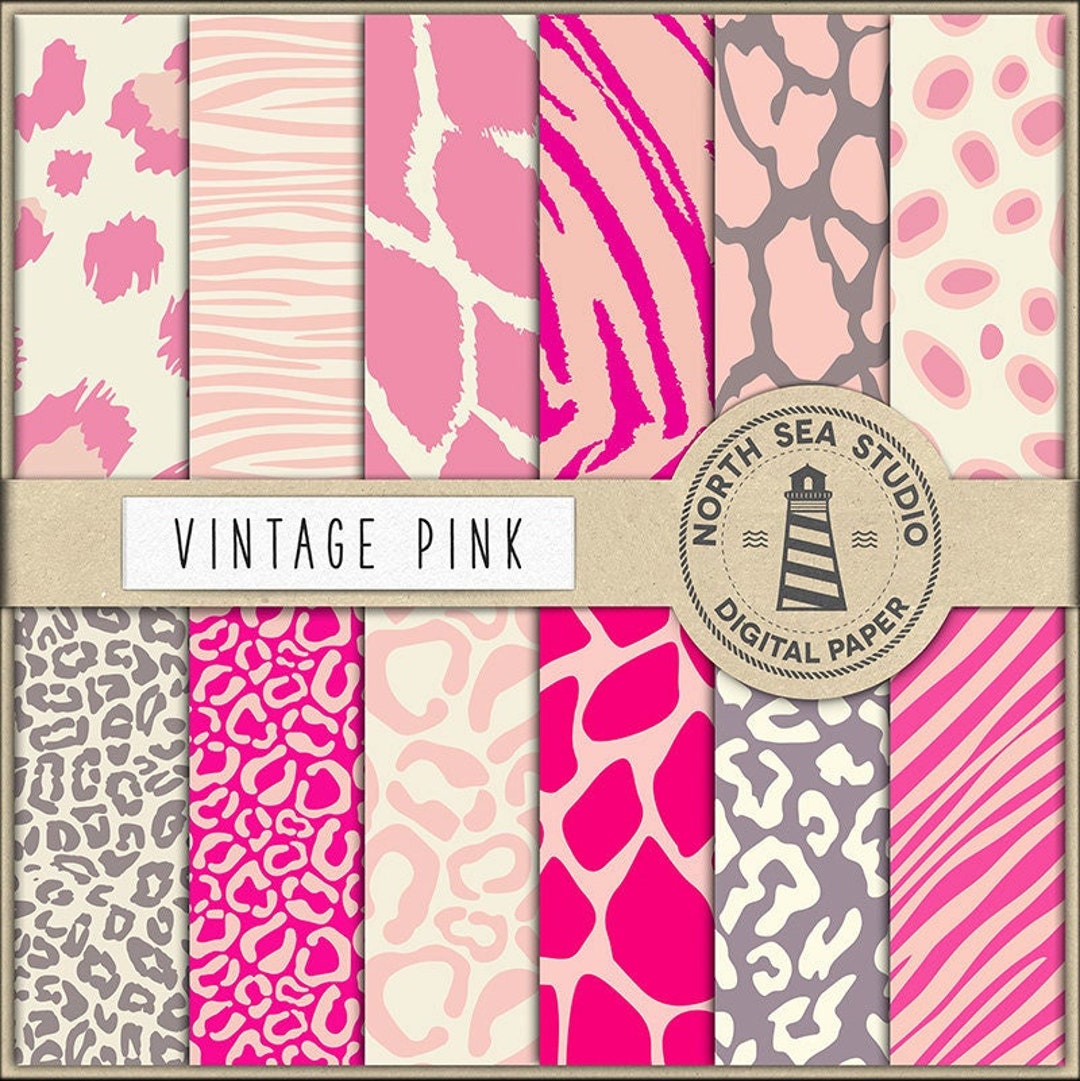 Vintage Safari, Pink Animal Paper, Pink Safari Backgrounds, Animal ...