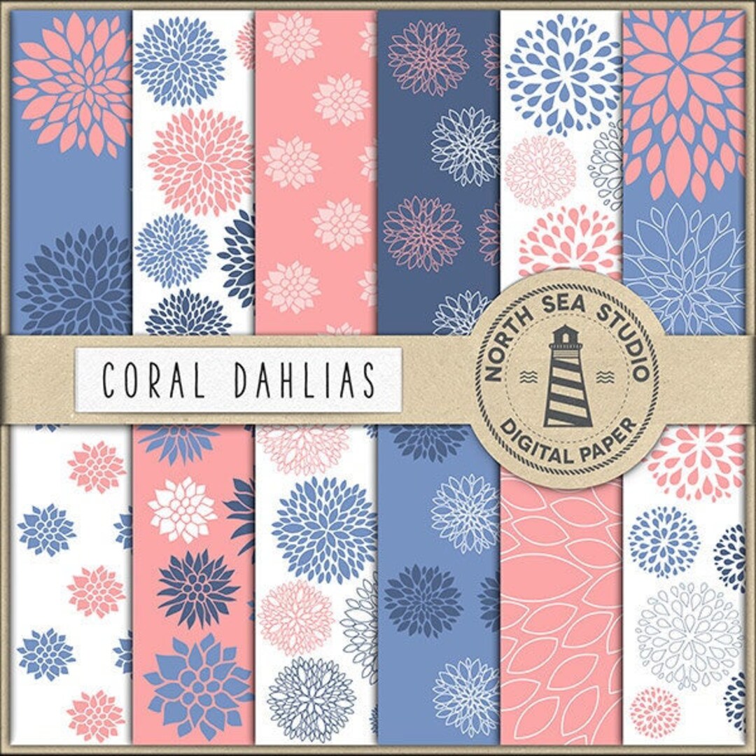 Dahlia Digital Paper Pack | Dahlia Patterns | Scrapbook Paper ...