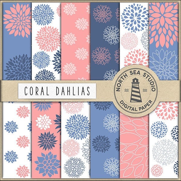 Coral Dahlia - Etsy
